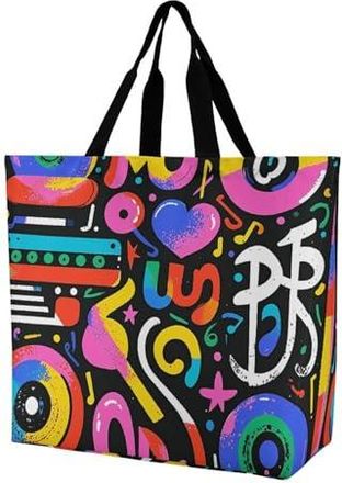 Generic Style De Gribouillage Musical Sac Courses Grand Sacs De Courses L&eacute;ger Sac A Main Femmes Pour Quotidienne Travail Voyage