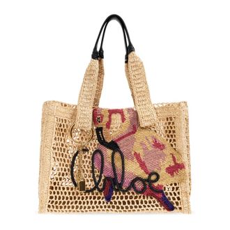 Chlo&eacute; Femme, Sacs, Beige, Taille: ONE Size Summer Banana East West Shopper Bag