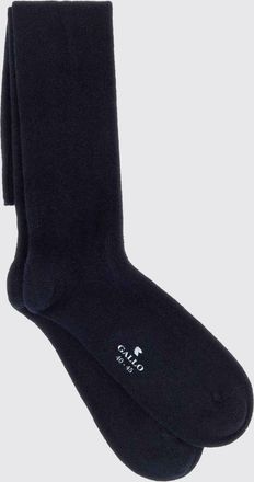 Gallo Wadenhohe Stretch-Kaschmirmischsocken mit Kontrastlogo