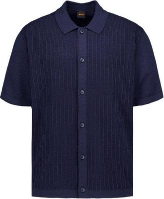 Boss Orange by Hugo Boss BOSS Orange Herren Kurzarmhemd blau