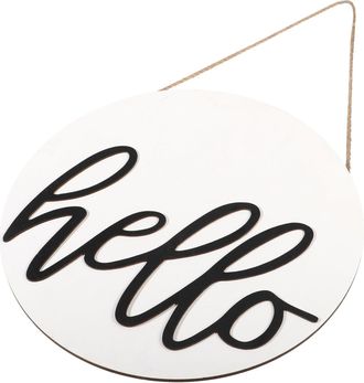 NUOBESTY SHINEOFI Holzschild Hello Rundes Dekoratives T&uuml;rschild aus Hochwertigem Holz mit Aufh&auml;ngung Handgefertigt Leichtes DIY hausdekorationselement f&uuml;r Wohn