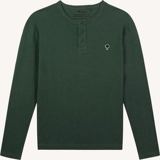 Faguo T-shirt manches longues vert fonc&eacute; coton - FAROZ