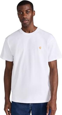 Carhartt Work in Progress Carhartt Chase T-shirt &agrave; manches courtes pour homme, blanc/dor&eacute;, Taille L