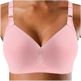 Generic Soutien-gorge fin XL non respirant pour femmes moyennes et &acirc;g&eacute;es 2026, rose, 78