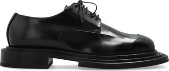Moschino Femme, Chaussures, Noir, Taille: 37 1/2 EU Derby en cuir de veau brillant