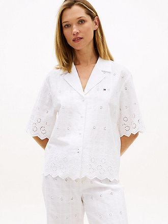Tommy Hilfiger Chemise de pyjama Essential broderie anglaise