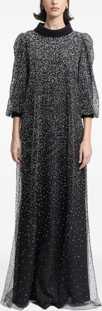 Gemy Maalouf Maxikleid mit Perlenverzierung - Schwarz