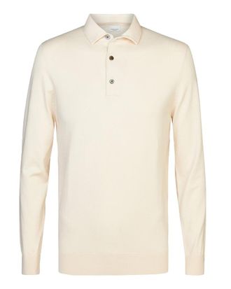 Profuomo Langarm-Poloshirt aus TENCEL und Seide in