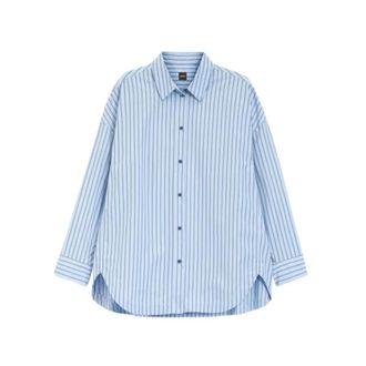 HUGO BOSS Blouse C Bostatta - Femme - Blouses et Chemises - Bleu - Taille: 38 FR