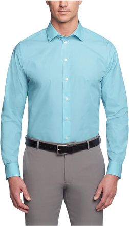 Kenneth Cole Herren Regular Fit Solid Klassisches Hemd, Aqua, 46 cm-47 cm Hals 91 cm-94 cm Ärmel
