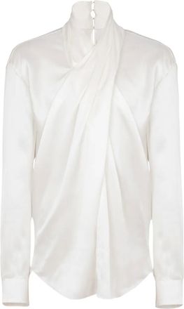 Balmain Drapiertes Hemd aus Seide - Weiß