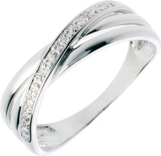 Edenly Ring Saturnduett Variation - Weißgold - 4 Diamanten