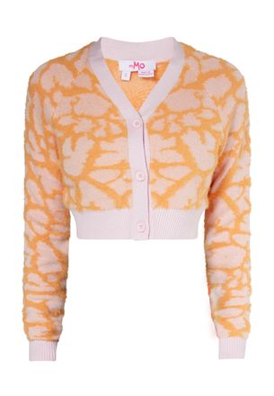 Mymo Strickjacke Damen orange rosa