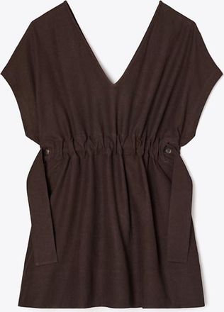 Tory Burch Damen Leinenkleid mit G&uuml;rtel