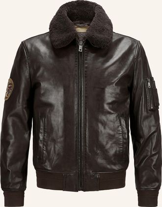 Milestone Lederjacke Mstom braun