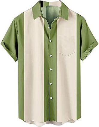 Generic Chemise hawa&iuml;enne amusante pour homme - Motif palmier hawa&iuml;en - Croisi&egrave;re tropicale - Chemise de plage &agrave; manches courtes - Col &agrave; revers - Style cara&iuml;b