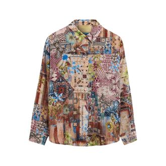 Momoni Femme, Blouses et Chemises, Multicolore, Taille: 38 FR Chemise en soie