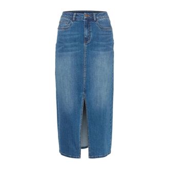 Kaffe Denimrock mit Taschen und Schlitz - - Skirts - Damen - Blau - XS