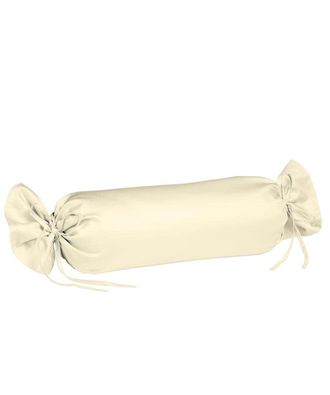 Fleuresse Satin Kissenbezug, Kissenh&uuml;lle Nackenrolle aus 100% seidig weicher Baumwolle, Bezug Zierkissen, 60 Grad, &Ouml;kotex 100, Made in EU, 15 x 40 cm, vanille