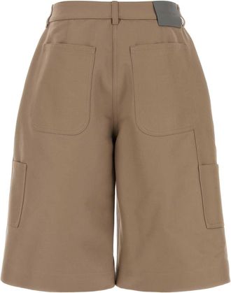 Balenciaga Womens Sand Cotton Bermuda Shorts Dune Exterior: Pantaloni Trousers