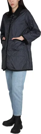 Lavenham Nylon with Velvet Contrast Collar Jacket - Black