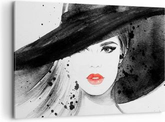 Arttor Wandbilder Dekoration Wohnzimmer Frau Gesicht Lippen Bilder auf Leinwand 120x80cm Leinwandbild Schlafzimmer Küche Deko Wand Kunstdruck Art Groß XXL Wa