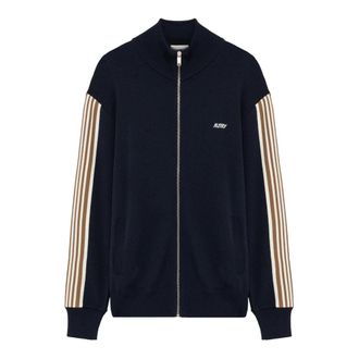 Autry Gestrickte Tennis-Viskose-Jacke mit Rei&szlig;verschluss - - Sweatshirts & Hoodies - Herren - Blau - M