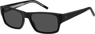 Tommy Hilfiger Homme, Accessoires, Noir, Taille: 56 MM Rectangular Lunettes de soleil