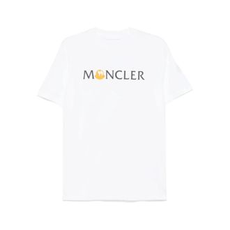 Moncler Logo Print Rundhals T-shirt - - Tops - Herren - Wei&szlig; - 2XL