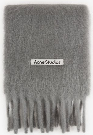 Acne Studios Echarpe frang&eacute;e en mohair m&eacute;lang&eacute;
