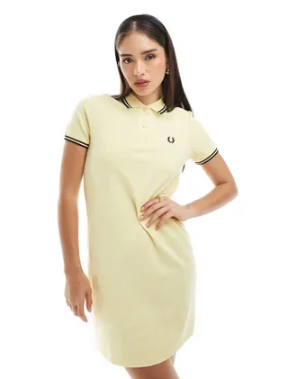 Fred Perry Robe style polo avec double liseré - Jaune et noir