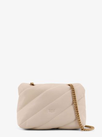 Pinko Womens Love Puff Mini Quilted Crossbody Bag White Leather Shoulder