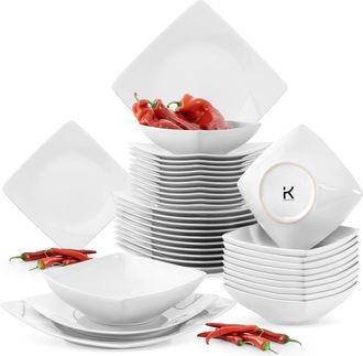 Konsimo Konsimo. Geschirrset 12 Personen - EPIRI Teller Set Modern 36 Teilig - Tafelservice & Geschirrsets - Kombiservice 12 Personen - Steingut Service f&uuml;r F