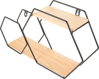 BESPORTBLE Modernes Sechseckiges Wandregal und Metall Schwebendes Aufbewahrungsregal f&uuml;r Schlafzimmer und Bad Platzsparendes Dekoregal