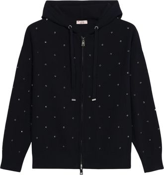 Oltre Strickjacke mit Kapuze und Pattentaschen - - Sweatshirts & Hoodies - Damen - Blau - 2XL