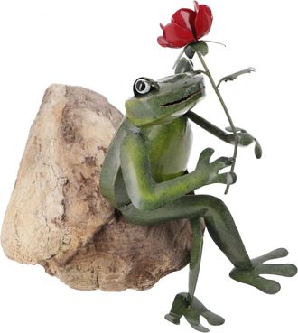 Guru Shop Deko Frosch aus Metall, Kantenhocker - Design 1, 25x14x17 cm