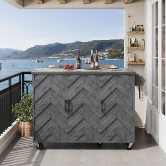 Merax SUKY K&uuml;cheninsel, Buffetschrank, 118 x 45 (75) x 92cm, Servicewagen, Mobile K&uuml;cheninsel, ausziehbarer K&uuml;chenwagen mit R&auml;dern, mit Handtuchhalter und T