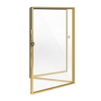 Navaris Cadre Photo - Cadre Photo Triple d&eacute;pliable pour 3 &agrave; 6 Photos 10 x 15 cm - Accessoire en cuivre dor&eacute; Style Vintage et Verre Transparent