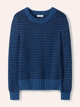 Walbusch Strickpullover Damen Pullover mit dezentem Streifen Stehkragen Langarm, modern