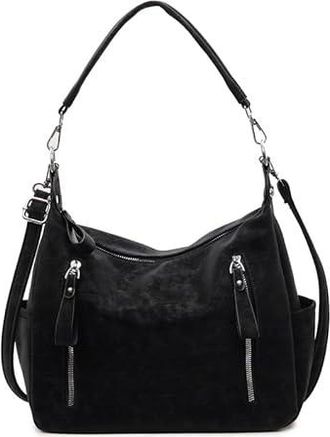 Generic Sac fourre-tout en polyur&eacute;thane givr&eacute; pour femme avec plusieurs fermetures &eacute;clair et poign&eacute;e sur le dessus, grande capacit&eacute; pour voyage, shopping, usa