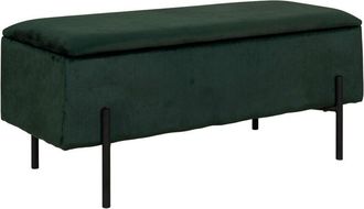 Altobuy BLAIRE - Banc-Coffre Velours Vert Pieds M&eacute;tal