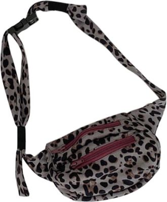 FOMIYES Leopardenmuster H&uuml;fttasche Verstellbar Mit Schultergurt Kleiner Brusttasche Aus Pl&uuml;sch F&uuml;r Damen Modische Bauchtasche F&uuml;r Reisen Einkaufen Und Alltag