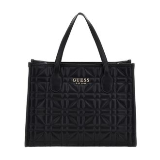Guess Silvana Double Compartment Tote - - Bags - Damen - Schwarzk - ONE SIZE