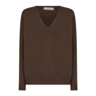 Co V-Ausschnitt Pullover - - Knitwear - Damen - Braun - M
