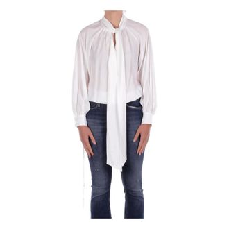 Manila Grace Femme, Blouses et Chemises, Beige, Taille: 38 FR Chemise avec Logo Arri&egrave;re et Bretelle Ajustable