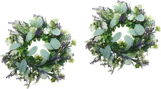 Garneck 2 STK K&uuml;nstliche Girlande T&uuml;rkranz Vorn K&uuml;nstliche Eukalyptusranke Kranz Mit Bauerndekor Girlande F&uuml;r Die Haust&uuml;r Eukalyptuskranz Im Freien Party Kran