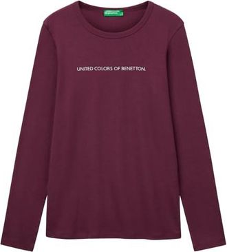 Benetton T- Shirt M/L 3ga2e16g0, Aubergine, X-Small Femmes