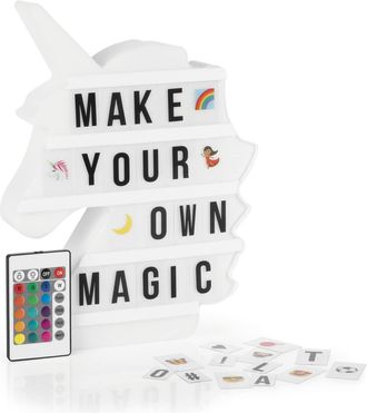 Easymaxx LED-Leuchtkasten Light Box - Für individuelle Textbotschaften | Mega-Set mit 150 bunten Emojis und 173 austauschbaren Buchstaben, Zahlen und Symbolen 