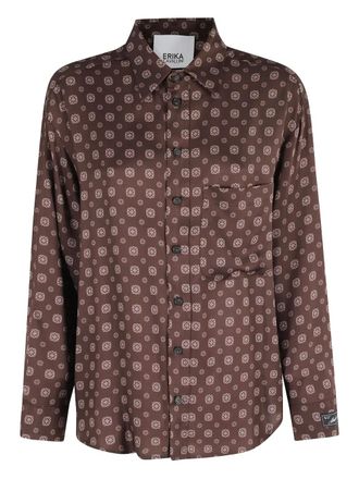 Erika Cavallini Semi Couture chemise à motif géométrique - Marron