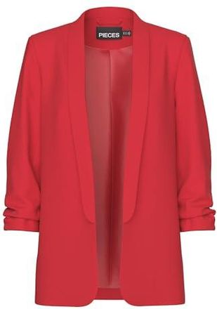 Pieces Blazer Long Manches 3/4 pour Femme, Rouge High Risk, XS